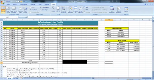 Contoh Soal Excel Beserta Jawabannya Dalam Tes Kerja